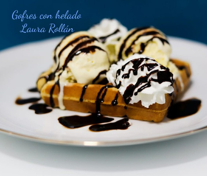 Gofres con helado y nata . Thermomix® Villanueva de la Serena- Badajoz ...
